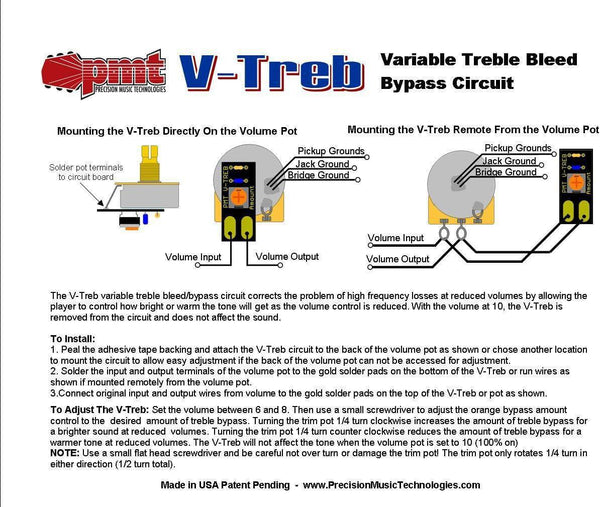 PMT V-TREB, Variable Treble Bleed with Pot – British Audio